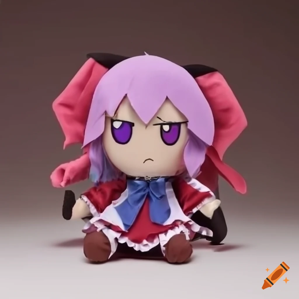 Touhou Fumo character figure in purple on Craiyon