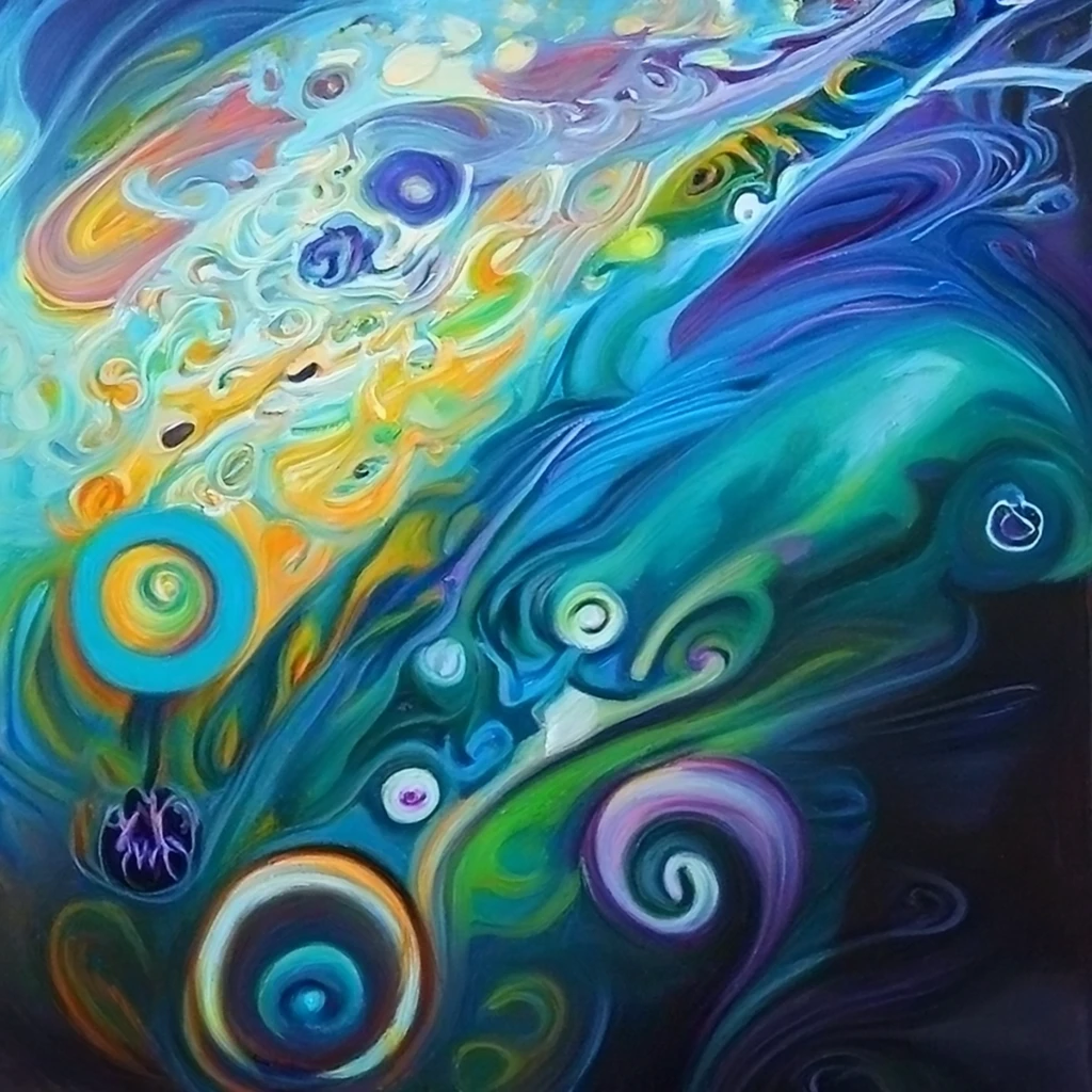 "whispers of the soul" by lily - abstract painting on Craiyon