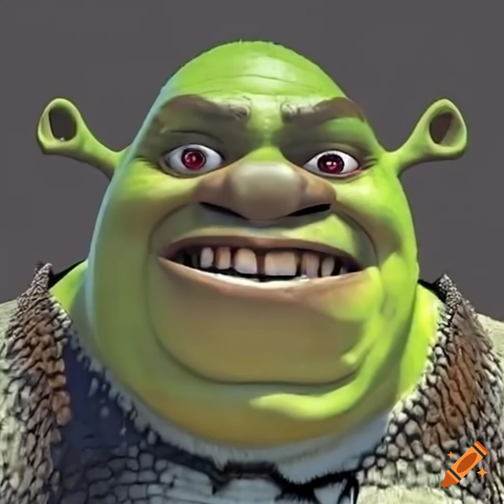 Shrek shocked by Among Us impostors in his swamp on Craiyon