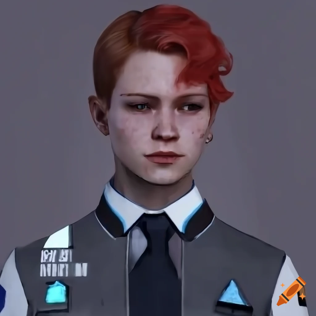 Red-haired original character from detroit: become human on Craiyon