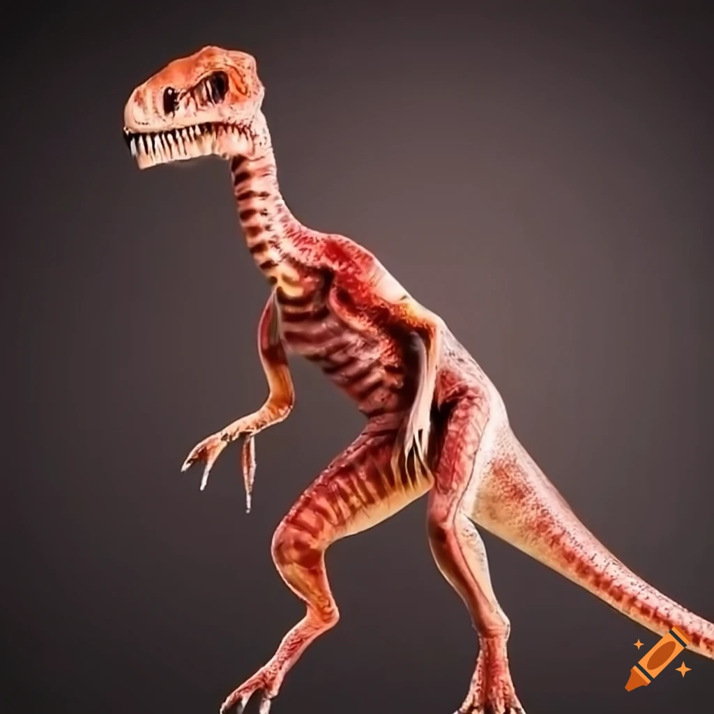 Red alien dinosaur with spikes on its back on Craiyon