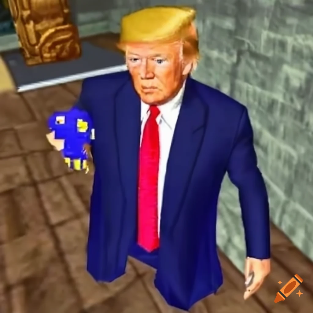 Parody video game cover featuring Donald Trump on Craiyon