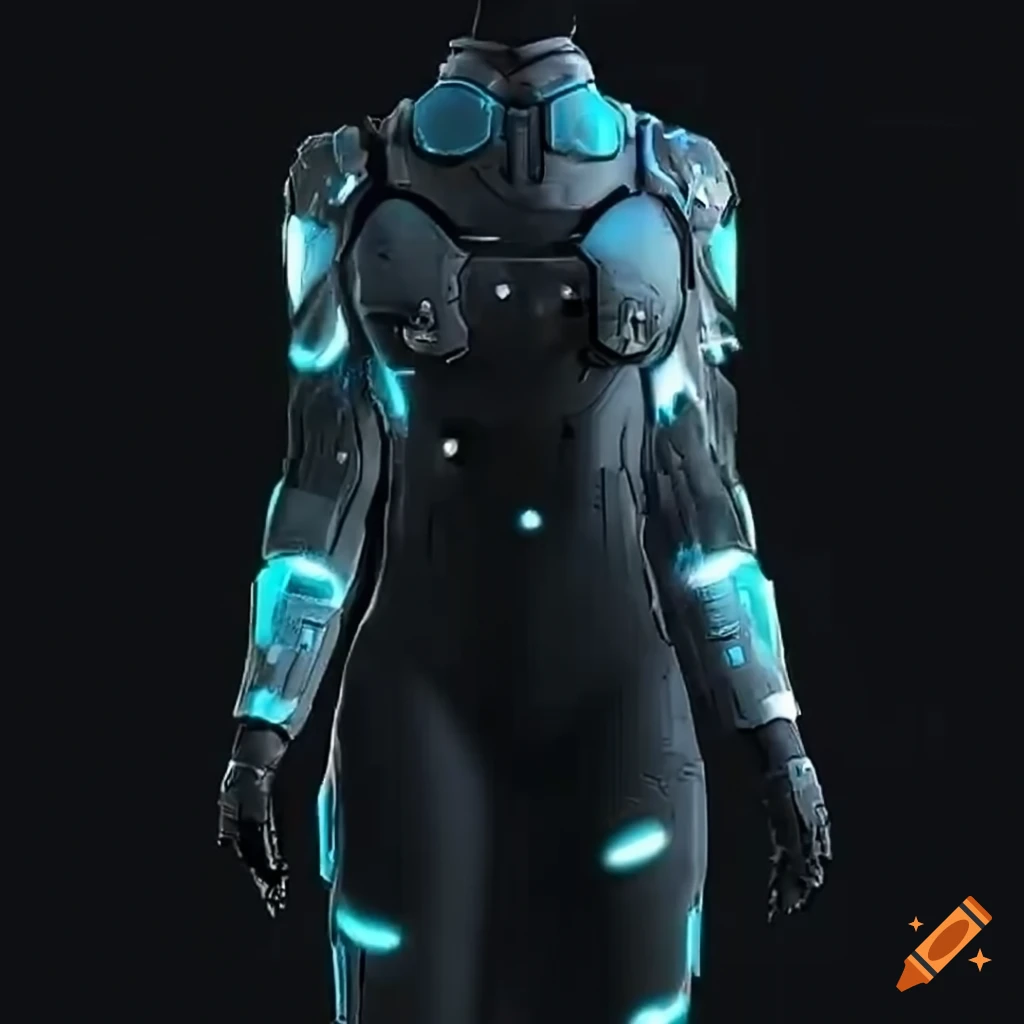 Futuristic armguard with holographic interface on Craiyon