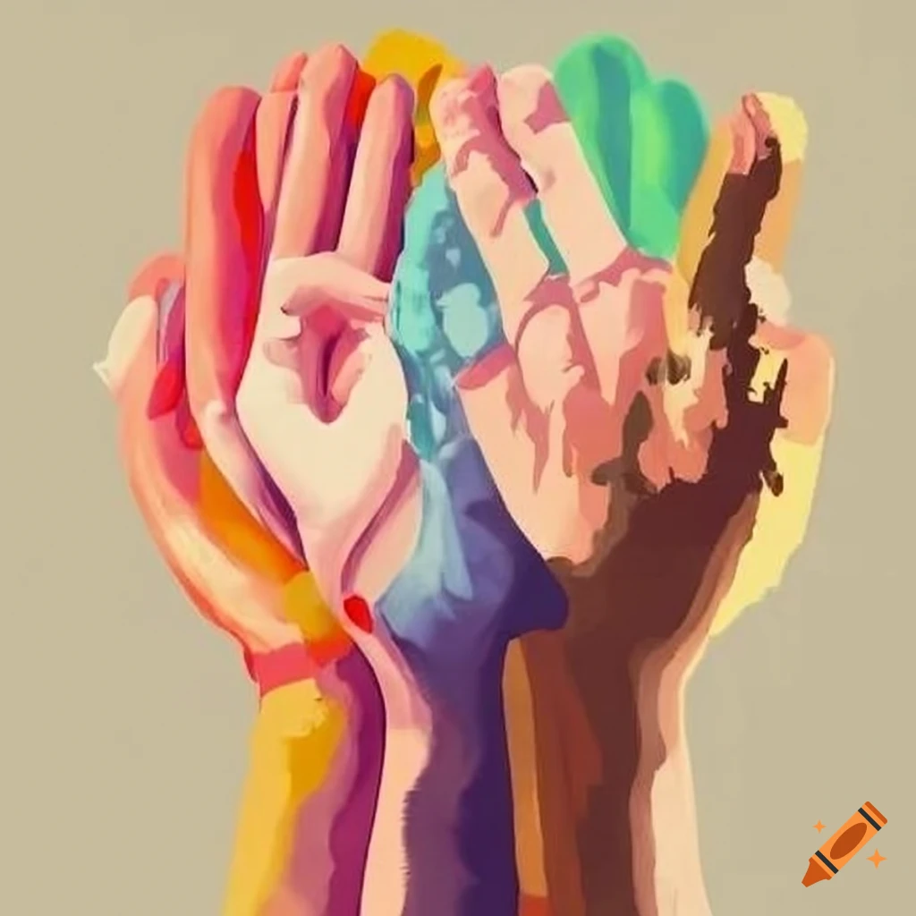 Campaign poster showcasing community unity on Craiyon