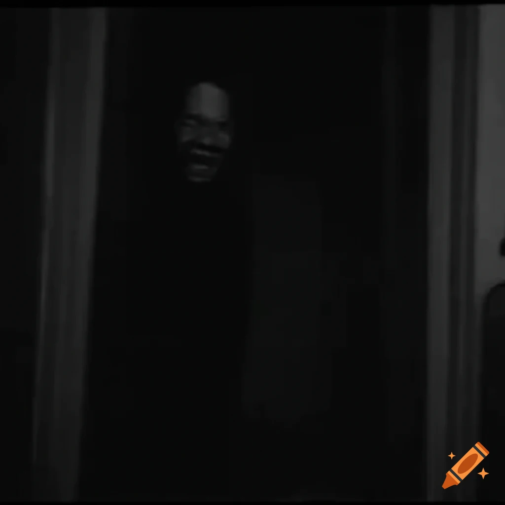 Distorted image of a man peeking behind a door on Craiyon