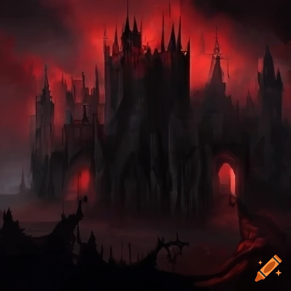 Sinister gothic castle artwork on Craiyon