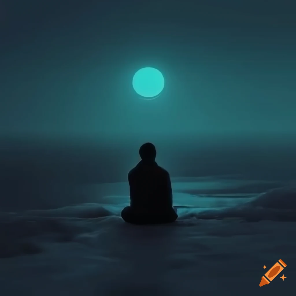 Detailed 4k wallpaper of a person sitting and looking at a light on a ...