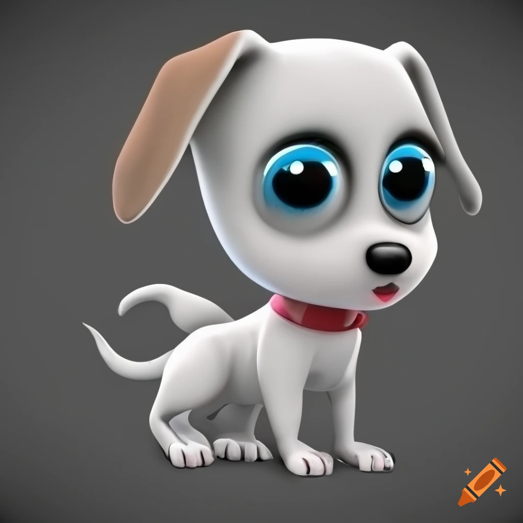 Cute Dog Cartoon With Big Eyes