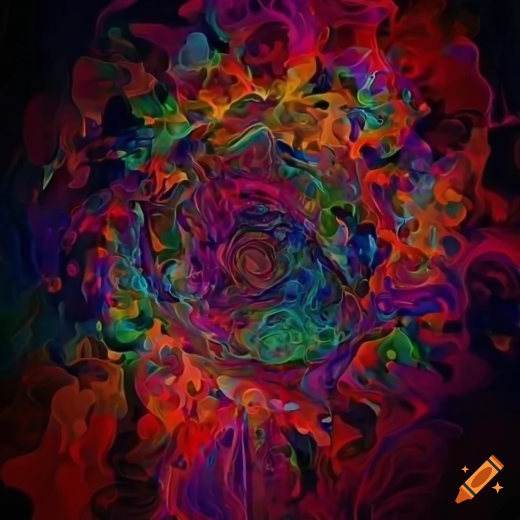 Abstract digital artwork representing time travel on Craiyon