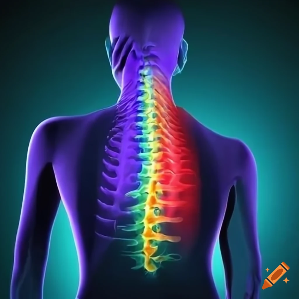 Rainbow-colored massage for back pain relief on Craiyon