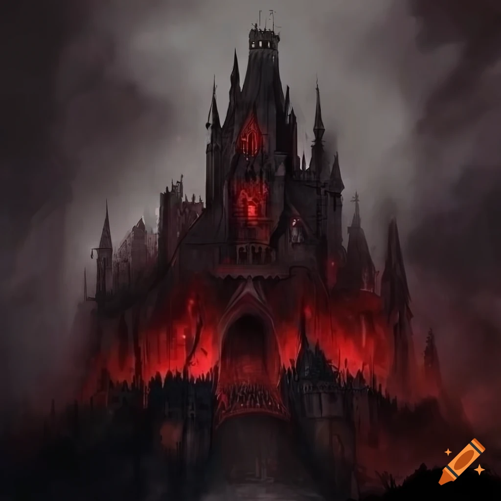 Sinister gothic castle artwork on Craiyon