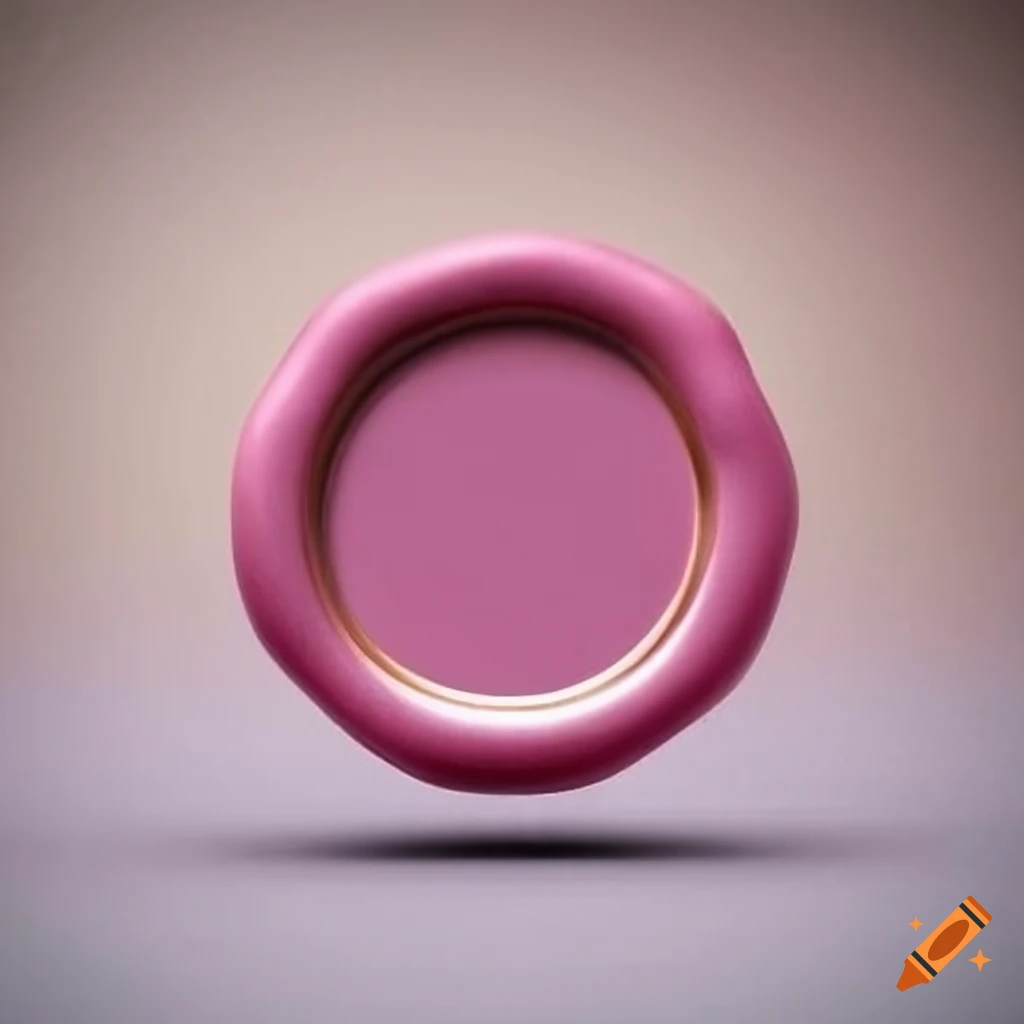 White wax seal with pink and golden diamond design