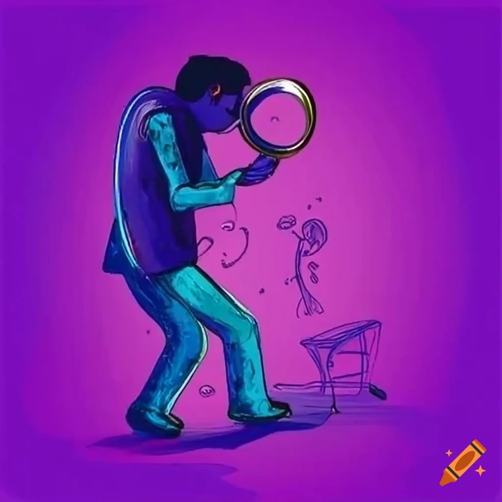 Artistic representation of a flea tap dancing on a purple love heart ...