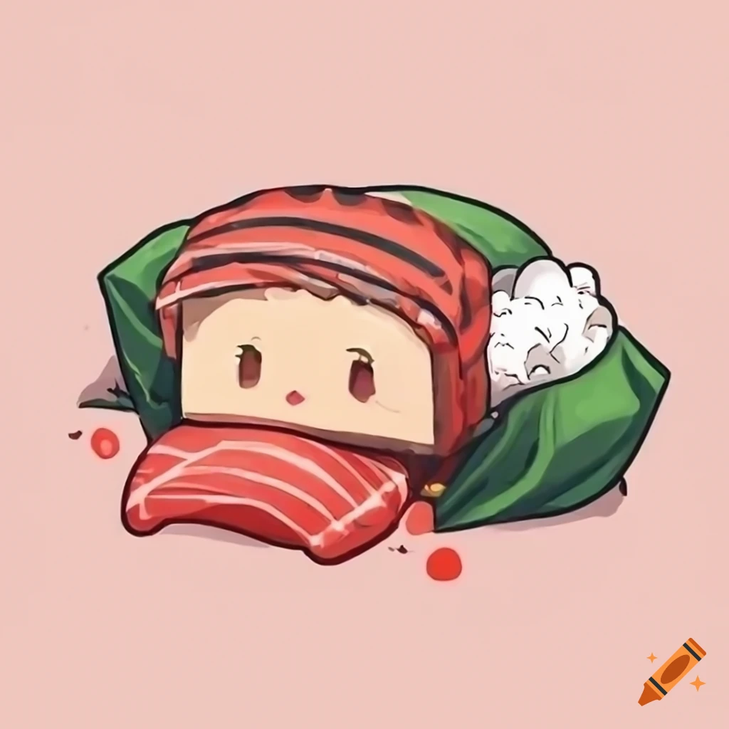 Cute anime sushi character on Craiyon