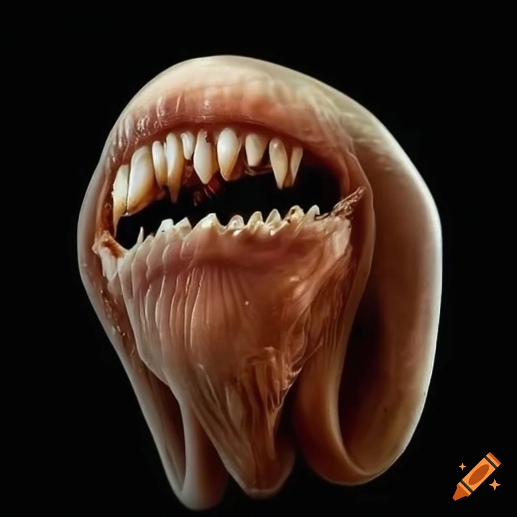 Hyper-realistic art of alien teeth on Craiyon