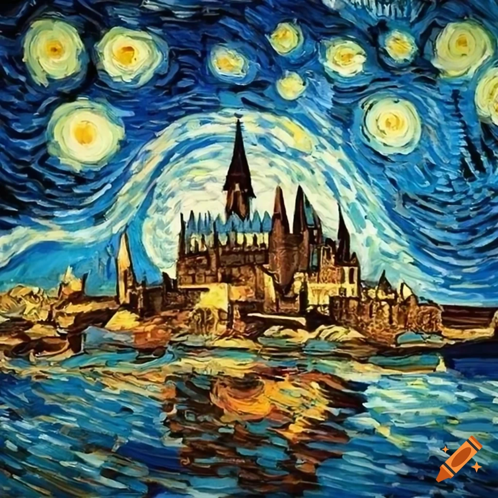 Vincent van gogh style painting of hogwarts castle on Craiyon