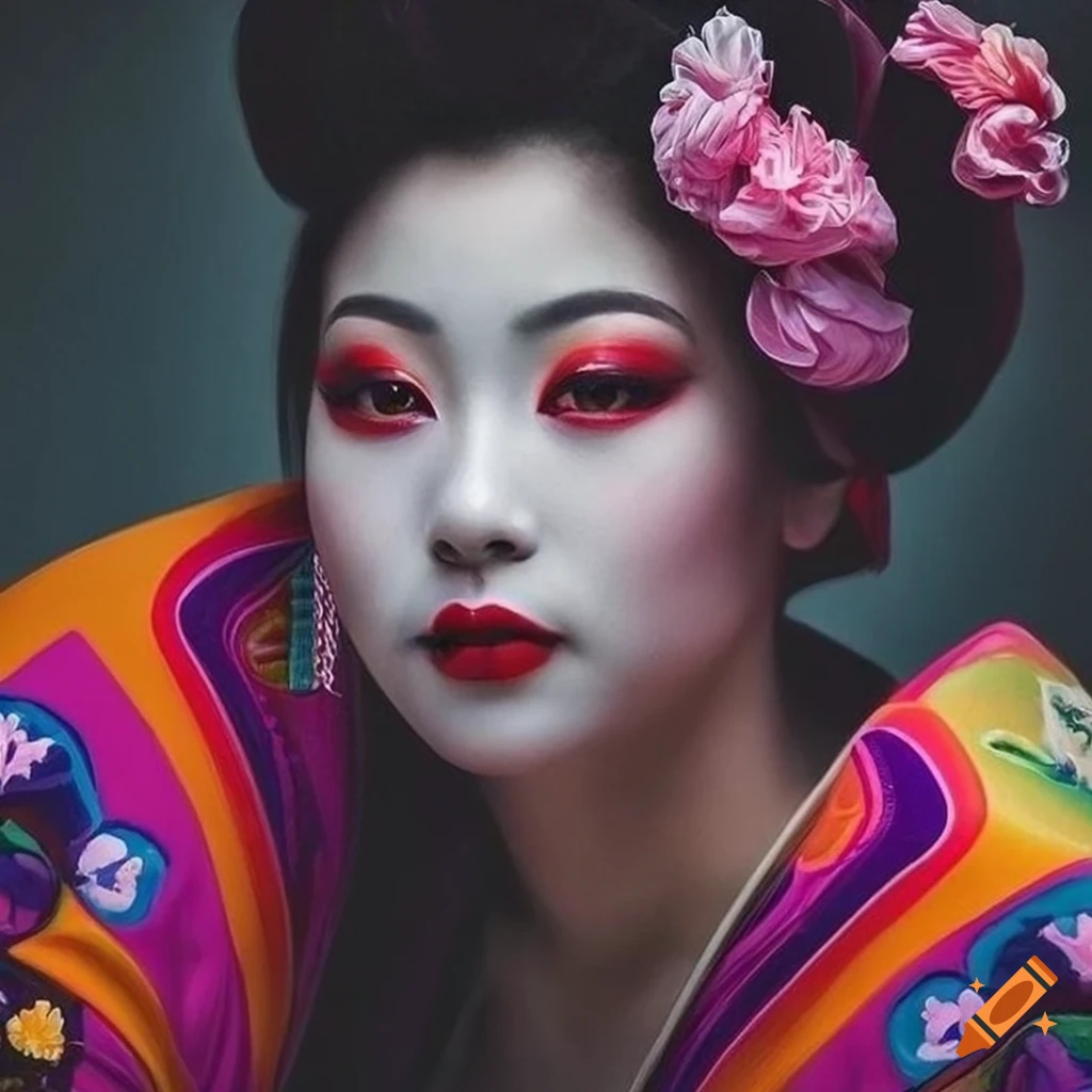 Highly detailed hyper realistic geisha artwork on Craiyon
