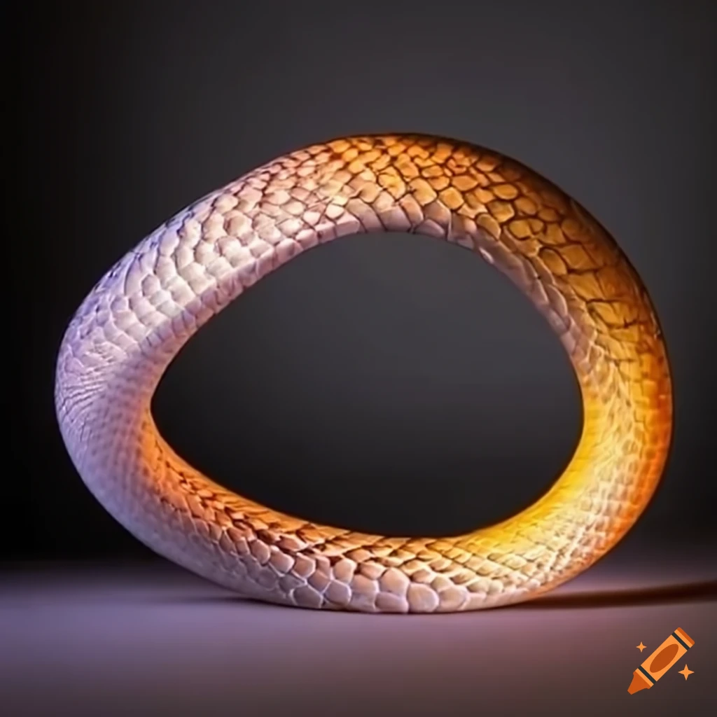 Moebius strip shaped snake on Craiyon