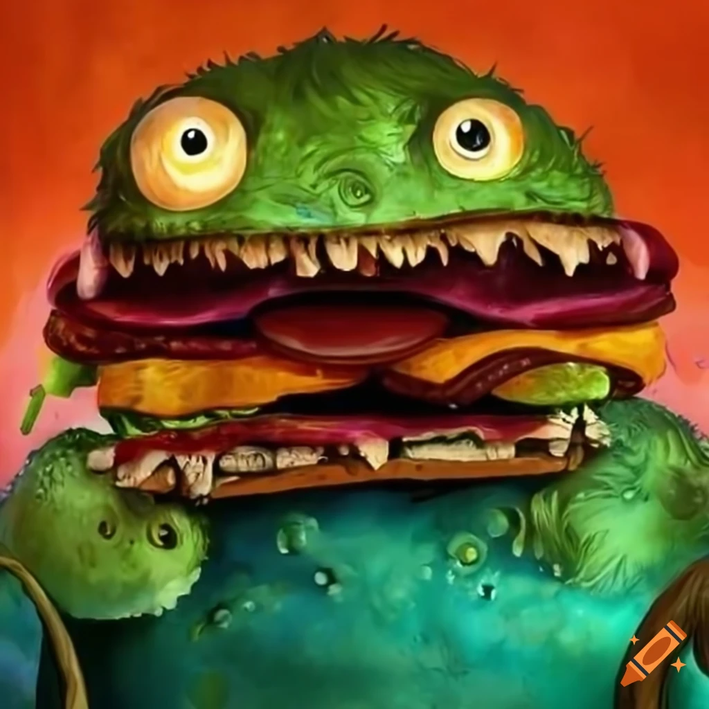 Cover of children's book titled 'Monster Sandwich' on Craiyon