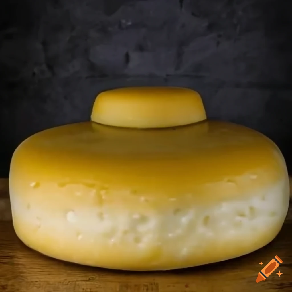 Close-up photo of a round cheese bell