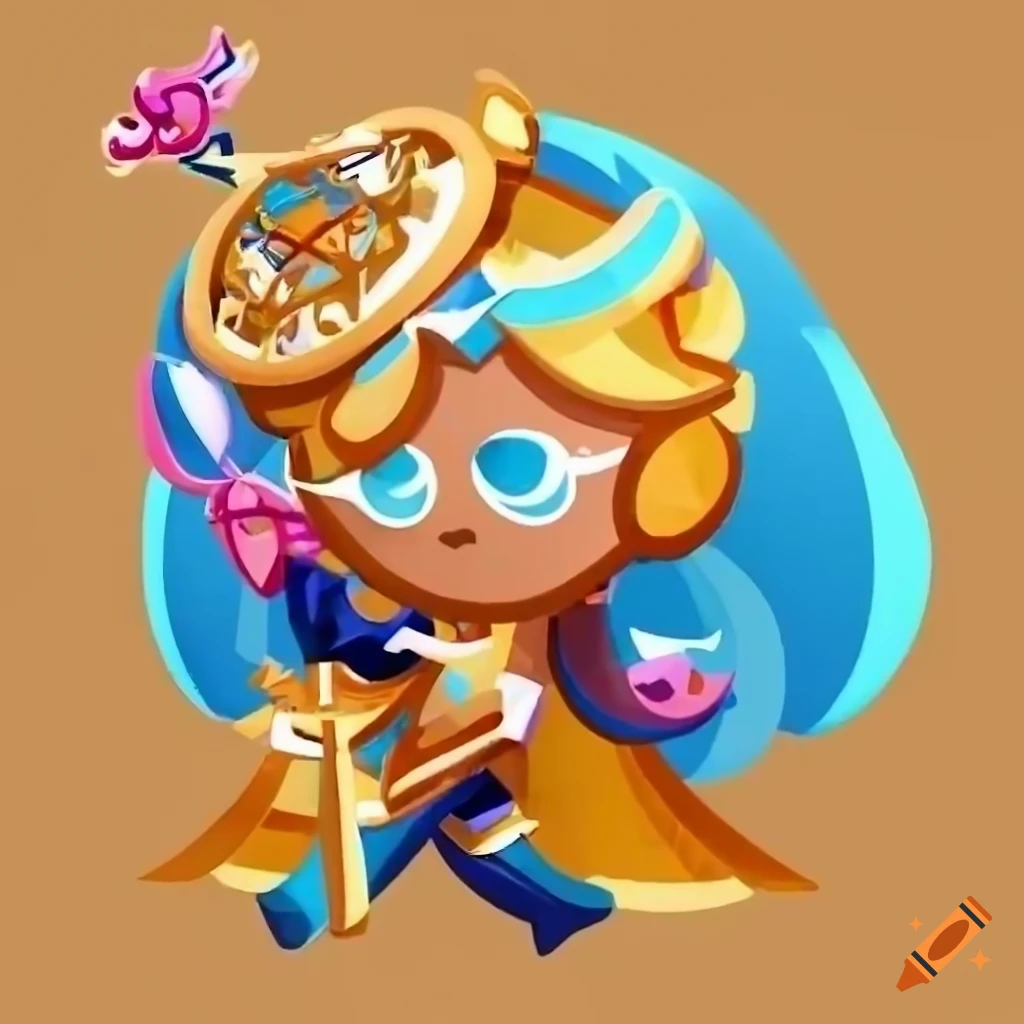 Blue pop idol cookie with angel wings on Craiyon