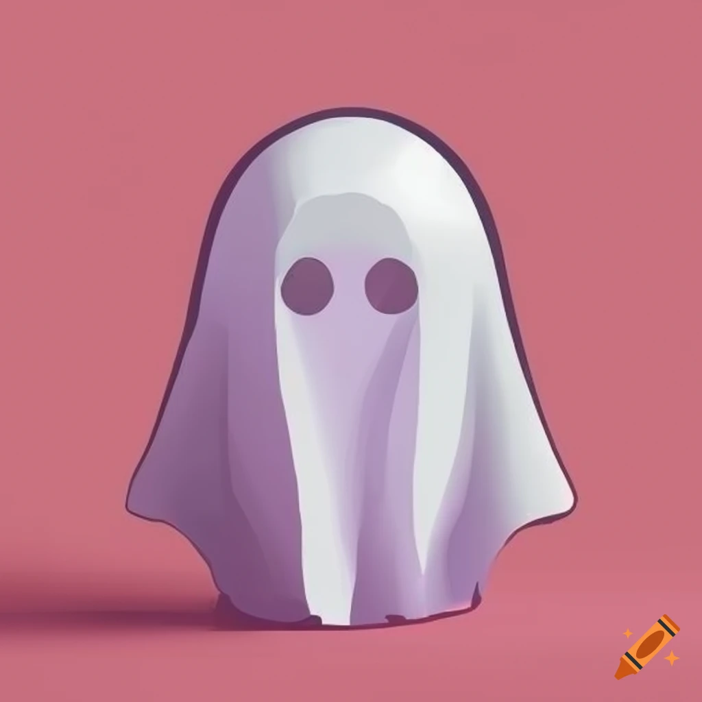 A glossy minimalist ghost illustration on Craiyon