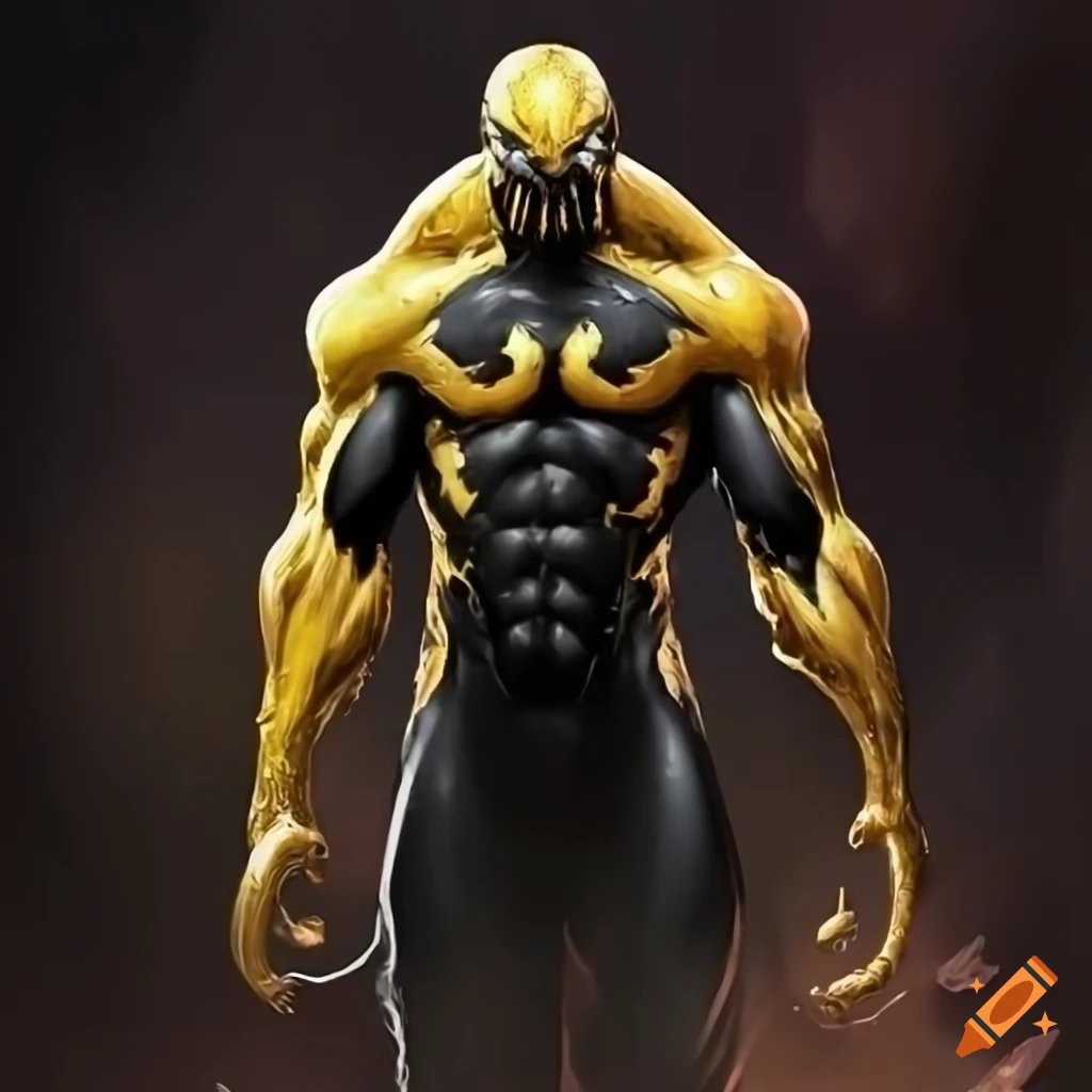 Sinister black and gold symbiote on Craiyon