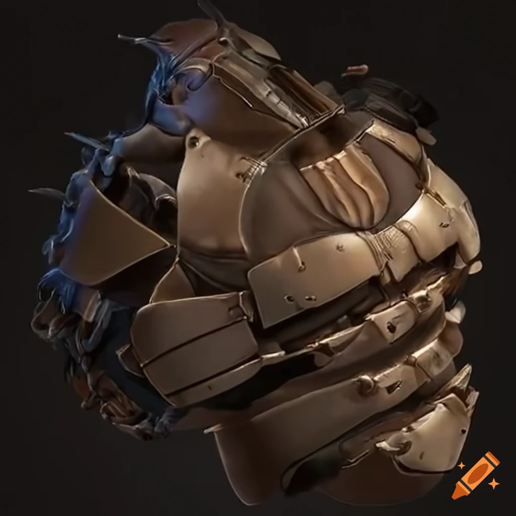 Fantasy armor made from a crustacean exoskeleton on Craiyon