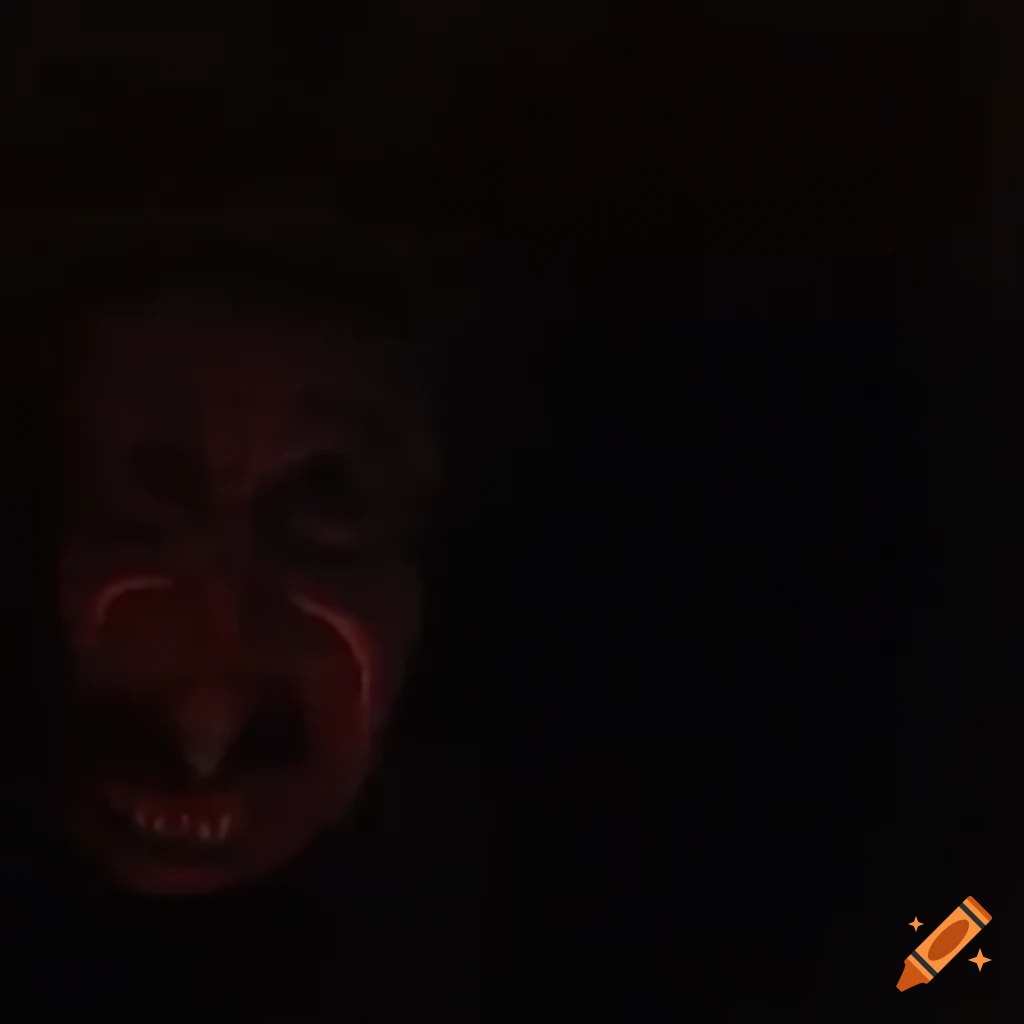 Creepy photo of an abandoned mall with a tall face on Craiyon