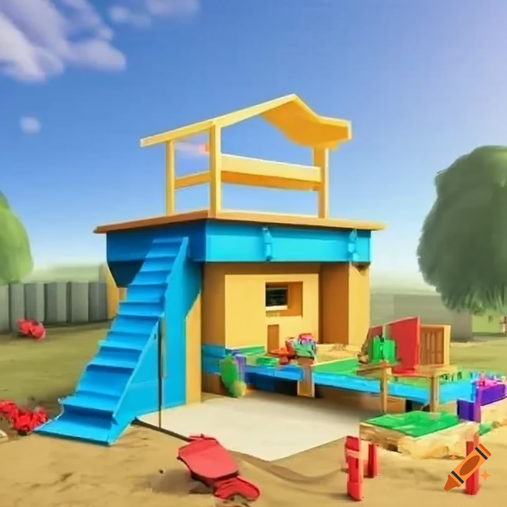 Sandbox building in a kindergarten