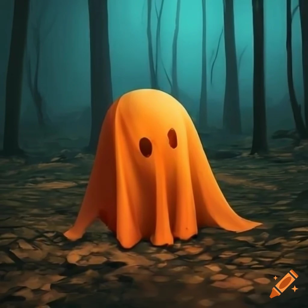 Image of a mysterious floating ghost in an enchanted forest on Craiyon