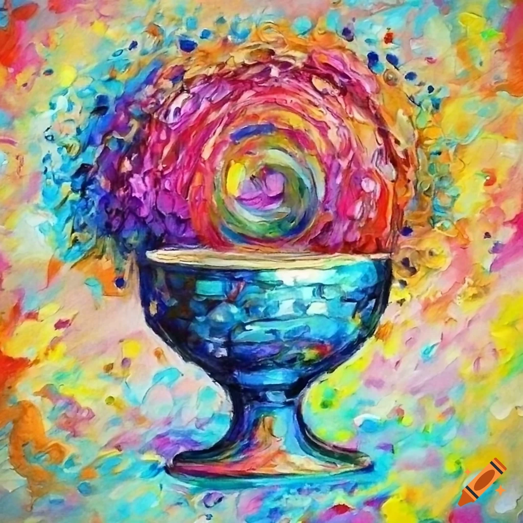 Color pencil sketch of a floating chalice on Craiyon