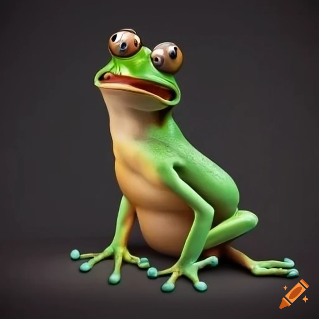 Humorous artwork of a frog trying to revive a politician on Craiyon