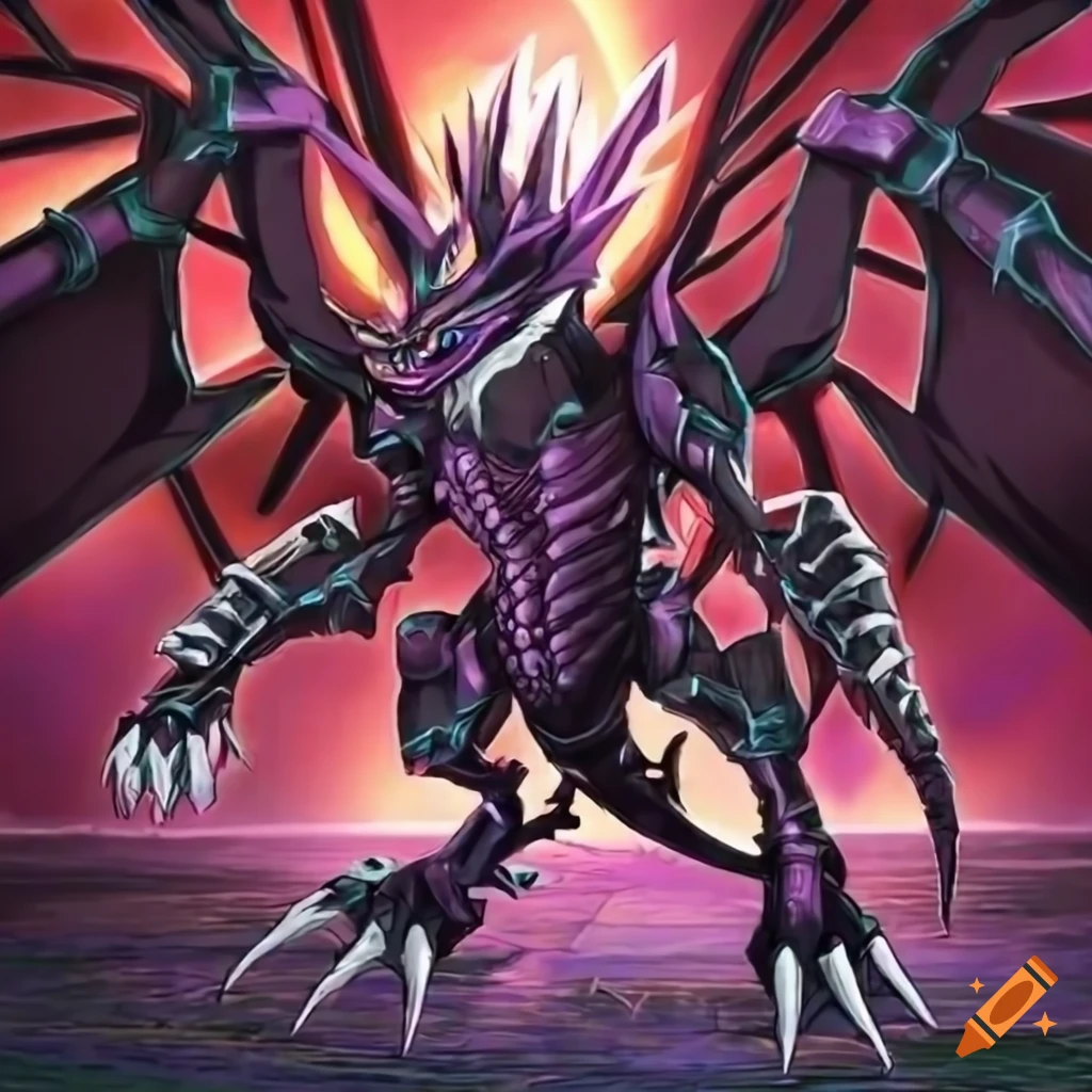 Illustration of an Odd-Eyes Eclipse Dragon from Yu-Gi-Oh! on Craiyon