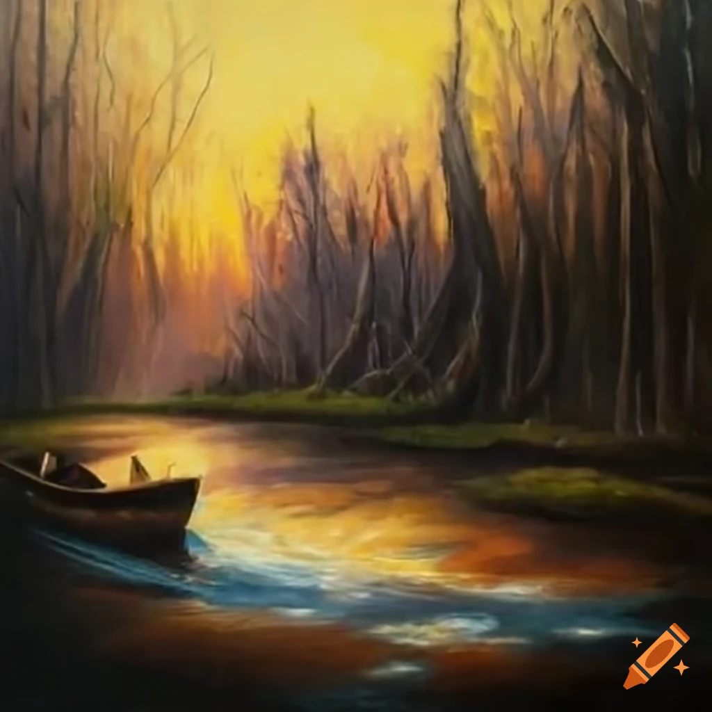 Prehistoric caveman rowing a log boat on Craiyon