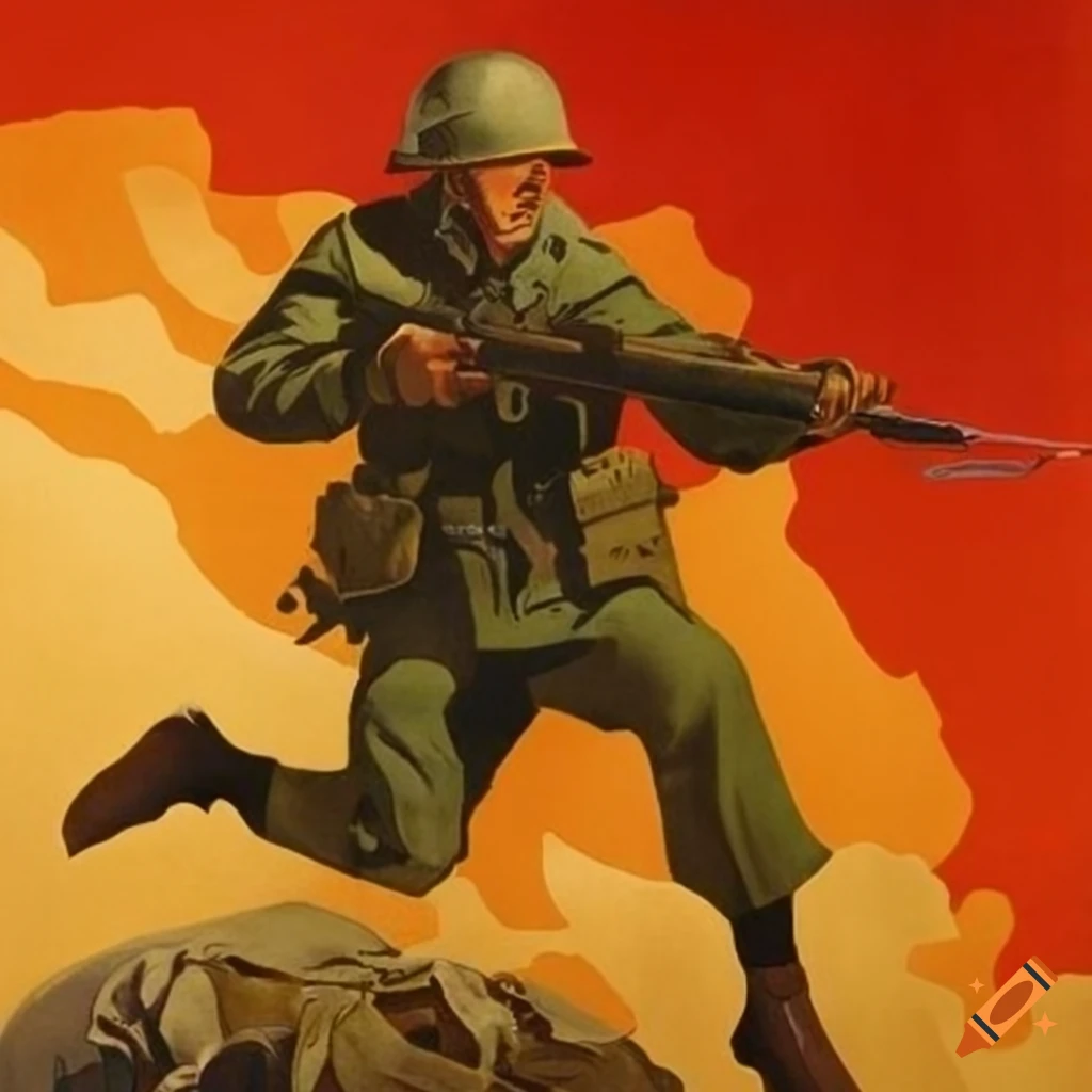 World War II army propaganda poster on Craiyon