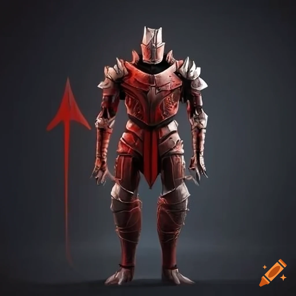 Image of a majestic crimson knight on Craiyon
