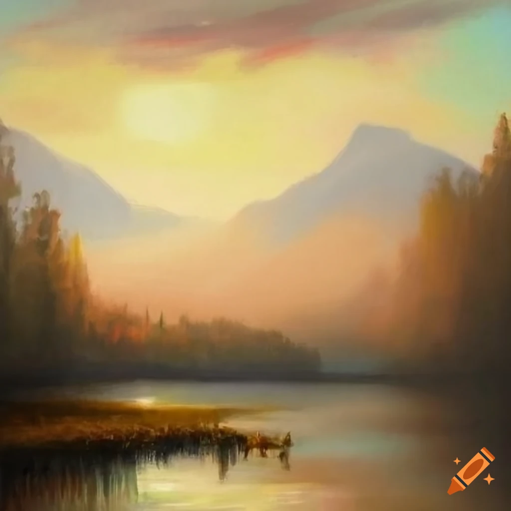 Beautiful landscape painting on Craiyon