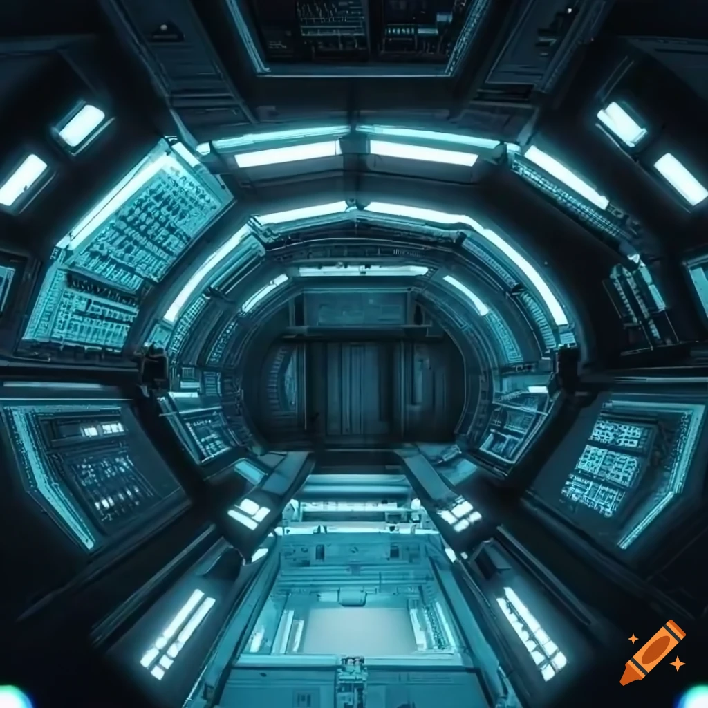 Highly detailed spaceship control room on Craiyon