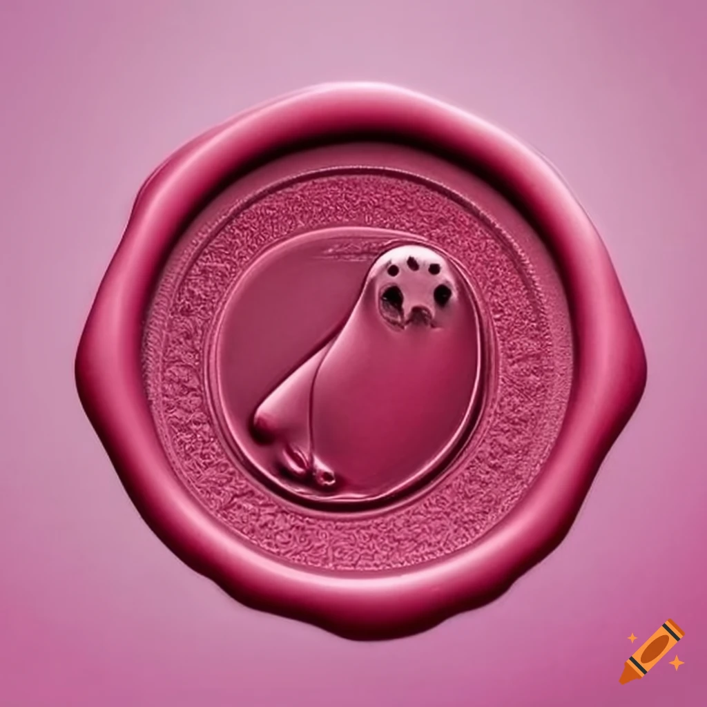 Pink wax seal with small black and white seal on Craiyon