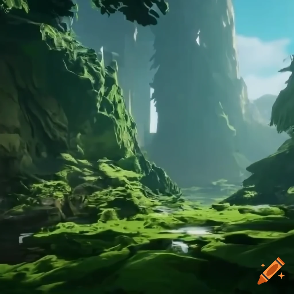 Epic green virtual world in Unreal Engine 5 on Craiyon