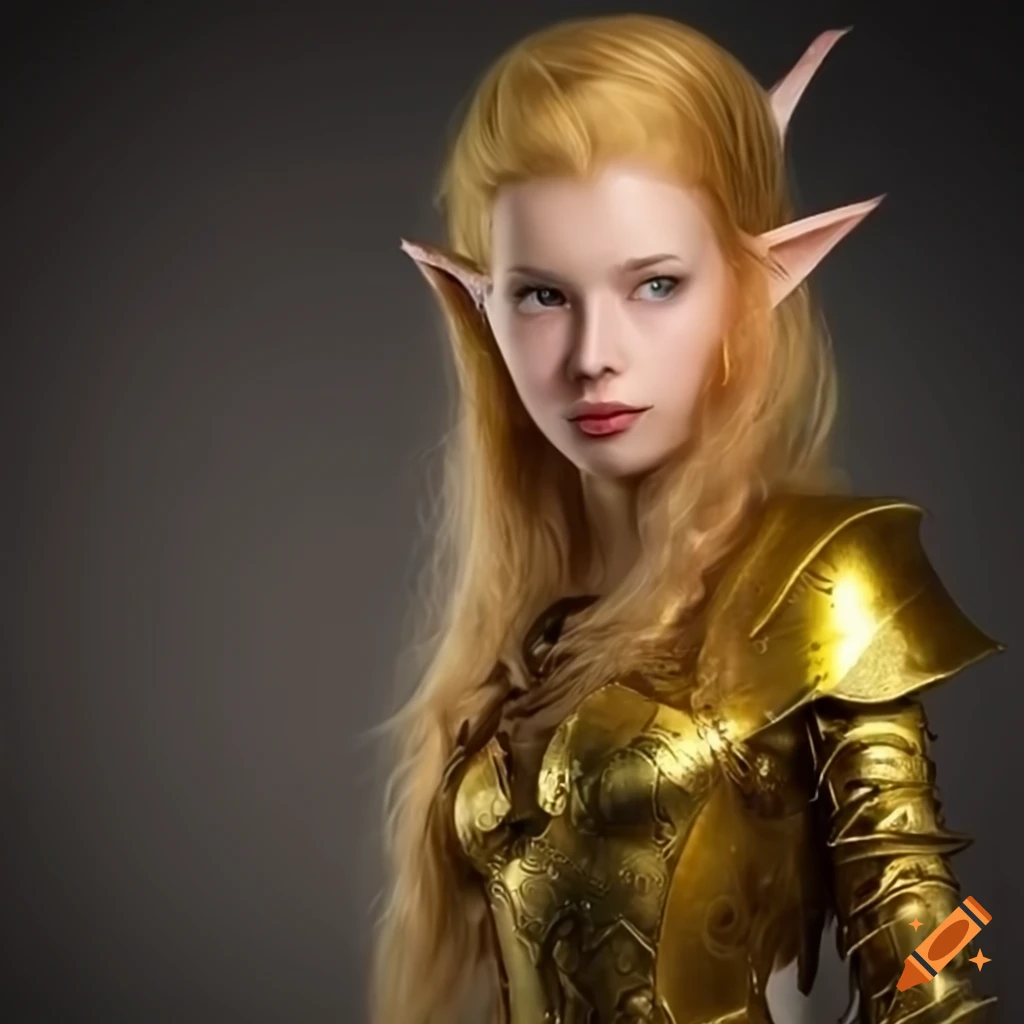 Image of a golden-haired elf warrior on Craiyon