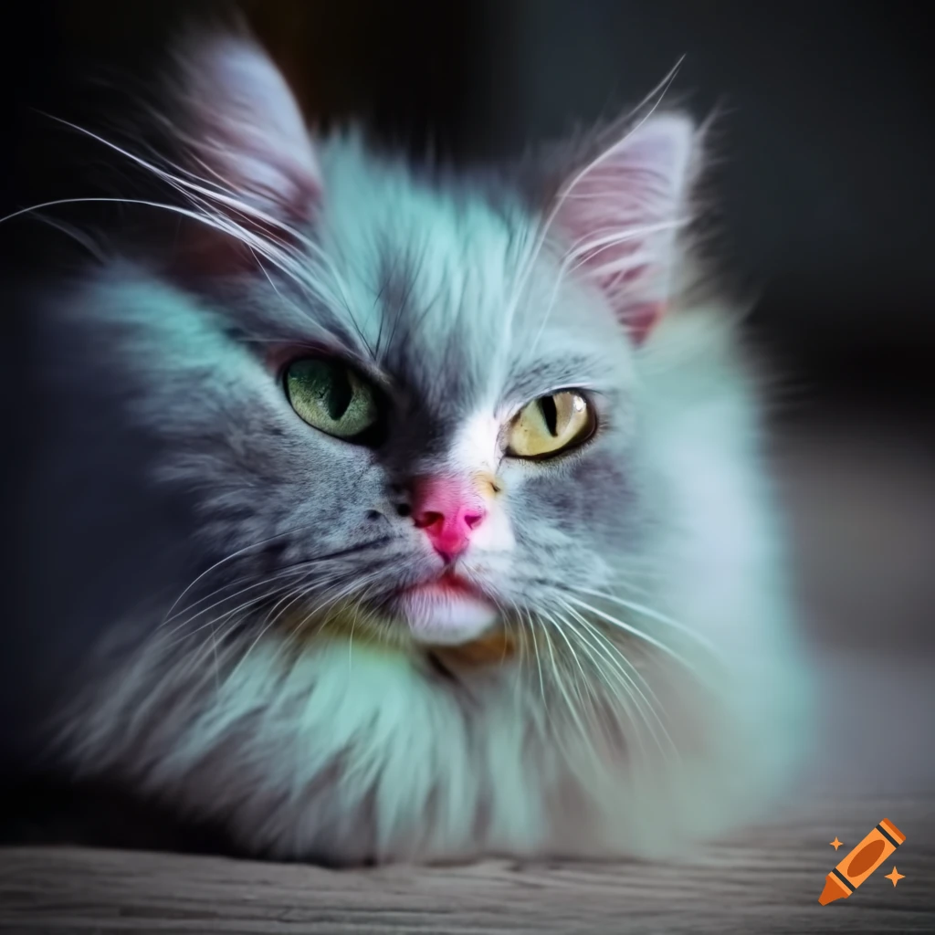 Colorful photo of a cute cat in a sunlit room on Craiyon