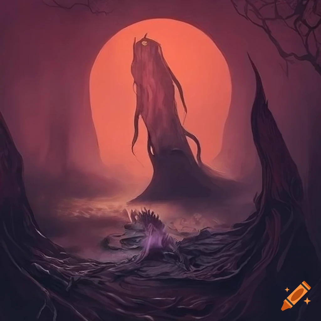 Captivating artwork of a monstrous creature in mist on Craiyon