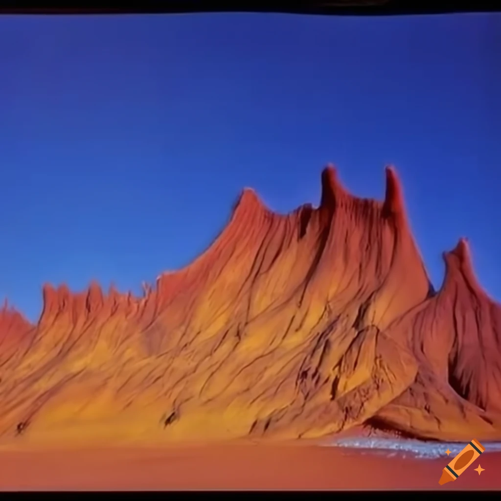 Landscape of a toxic yellow loess with blue sky on Craiyon