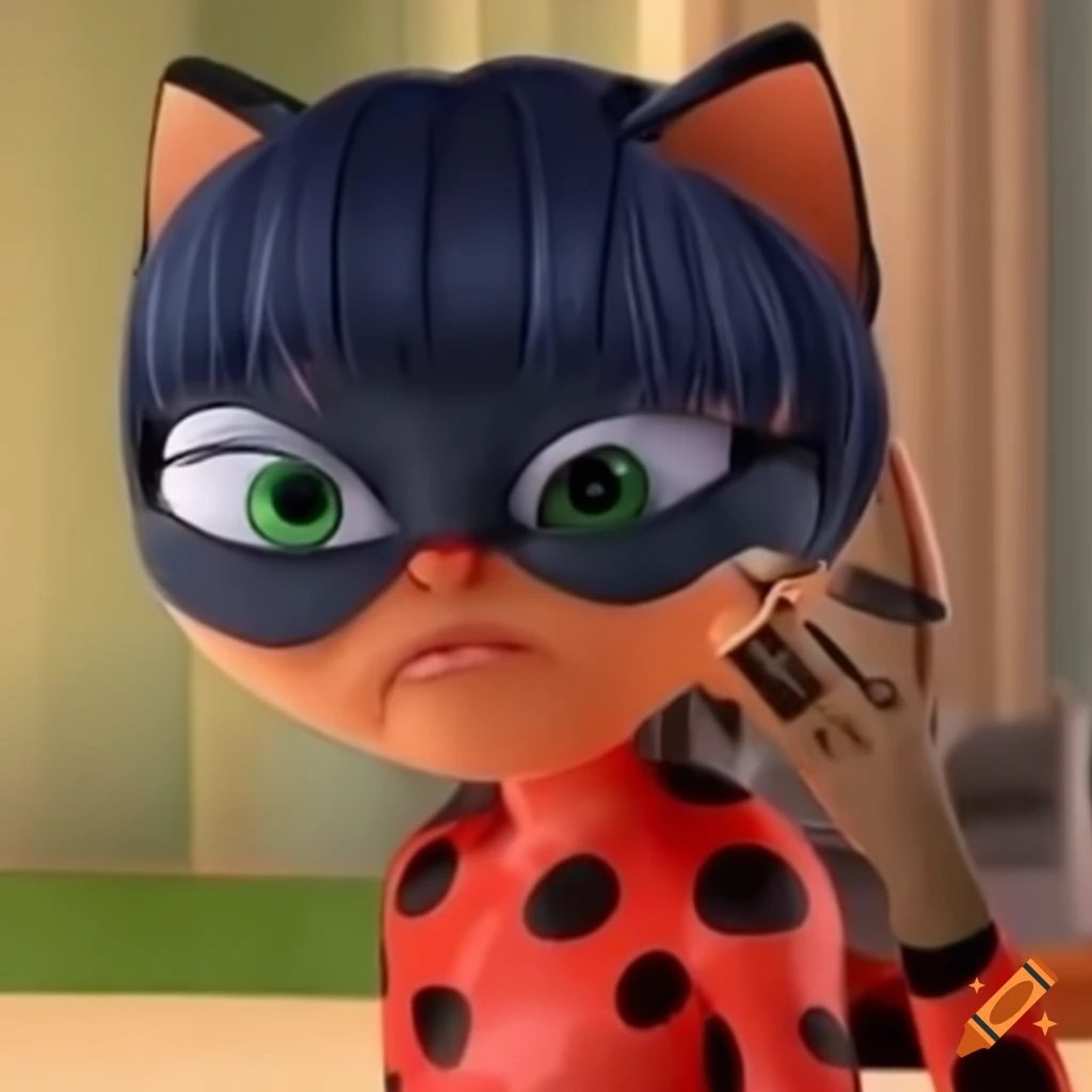 Hilarious cat nuar from ladybug cartoon on Craiyon
