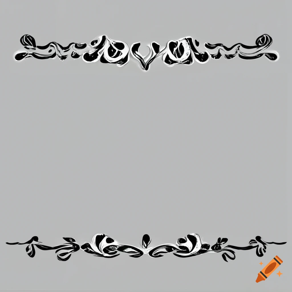 Horizontal line divider with ornament on white background on Craiyon