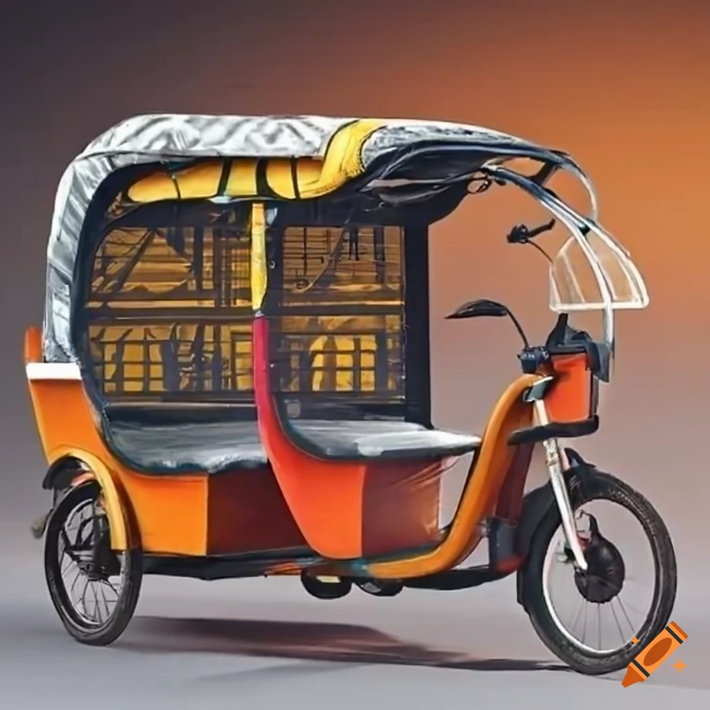 Electric rickshaw design concept on Craiyon