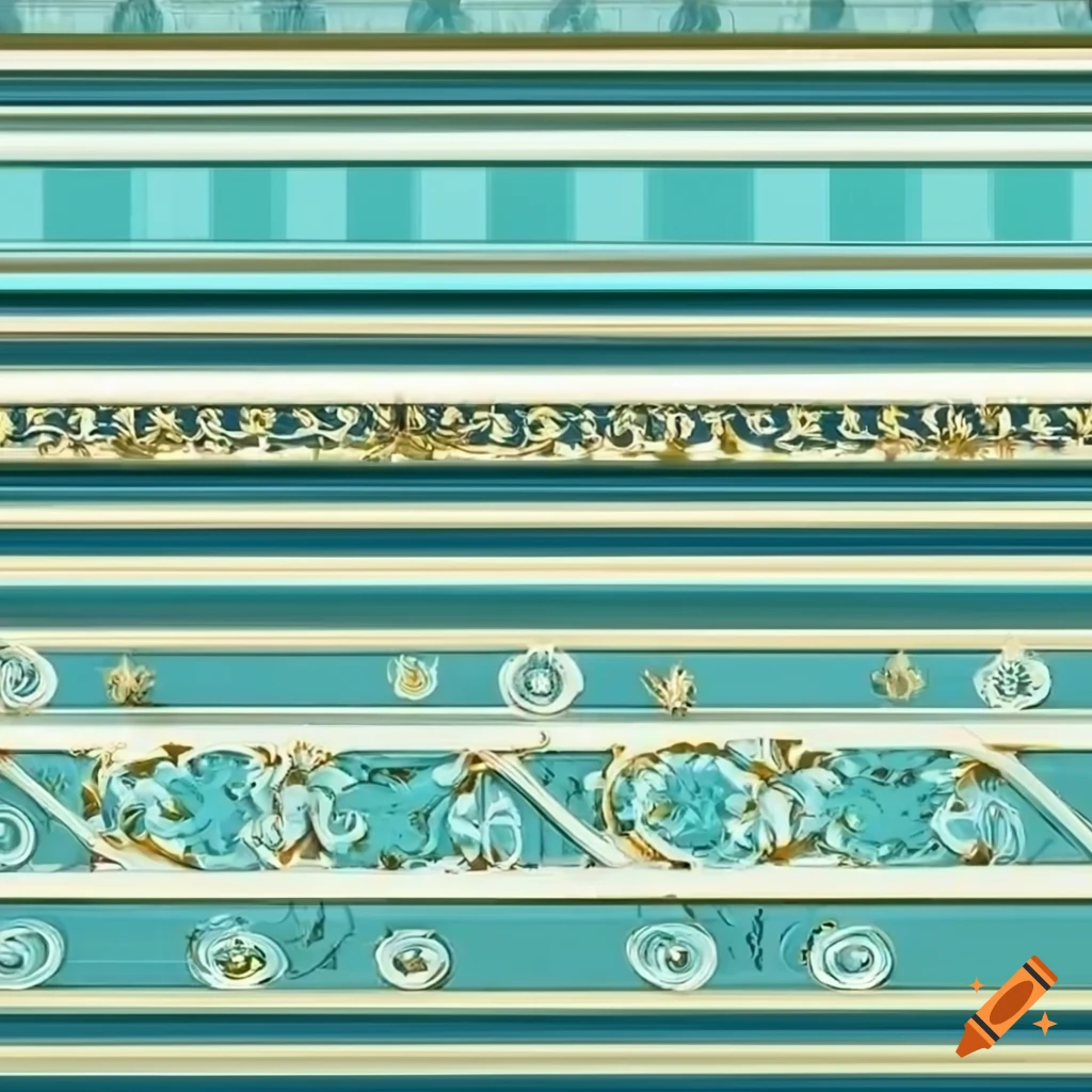 Gold and turquoise divider line on white background