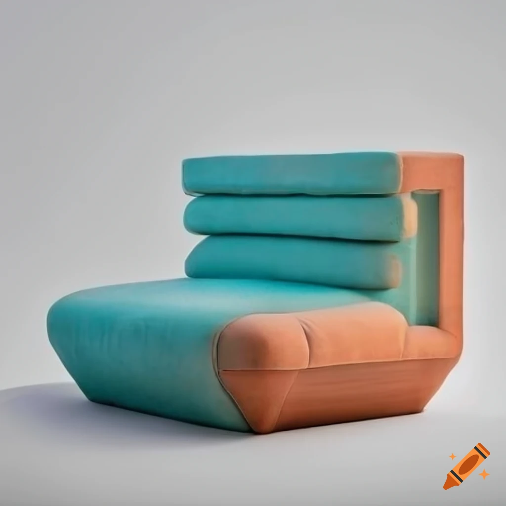 White postmodern sofa chair inspired by Japanese house tiles on Craiyon